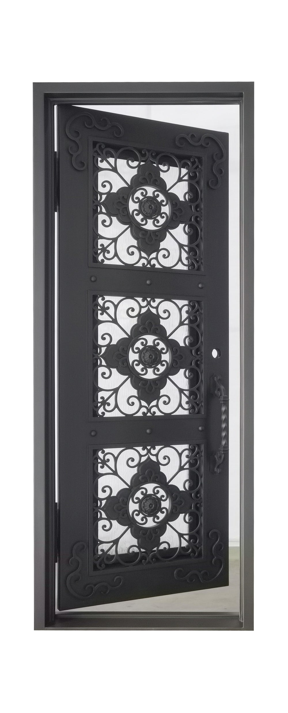 Allen Model Pre Hung Single Front Entry Wrought Iron Door With Water R